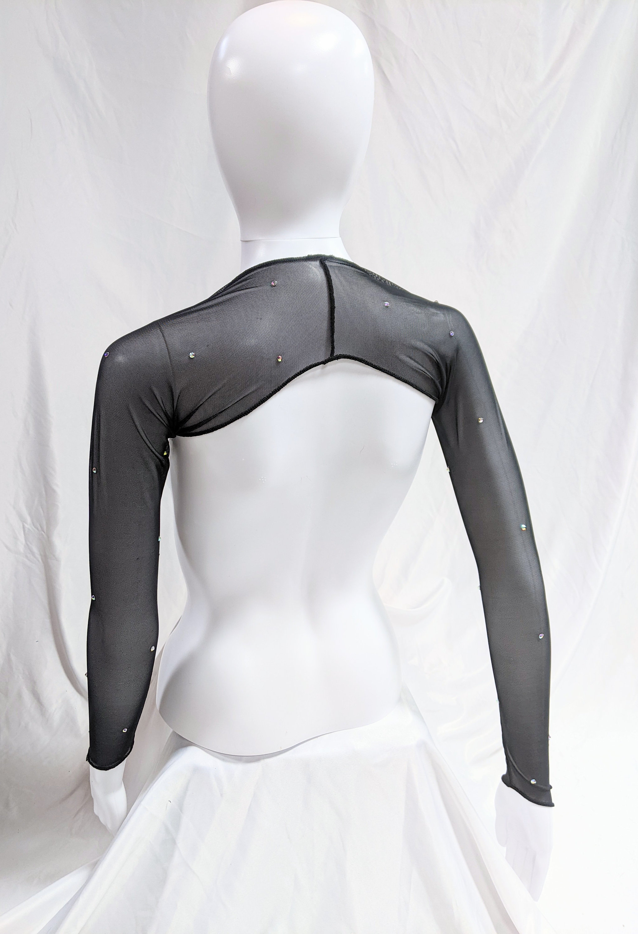 Sheer Mesh Shrug, Long Sleeve Body Con, Rhinestone Shrug, Belly Dance ...