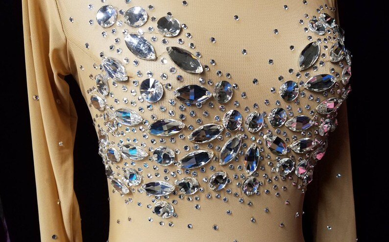 Rhinestone Dress Crystal Gown Custom Costume Dress - Etsy