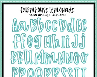 12 Sizes Farmhouse Lemonade Satin Applique Alphabet Complete | Etsy