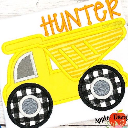 Excavator Construction Applique Design Truck Design | Etsy