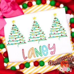 Christmas Tree Trio, Embroidery Design, Christmas Tree, Holiday ...