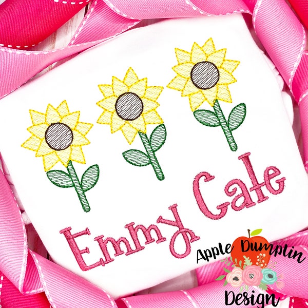 Sunflower Embroidery - Etsy