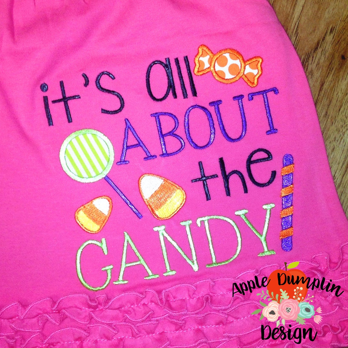 It's All About the Candy Applique Machine Embroidery Design, Halloween ...