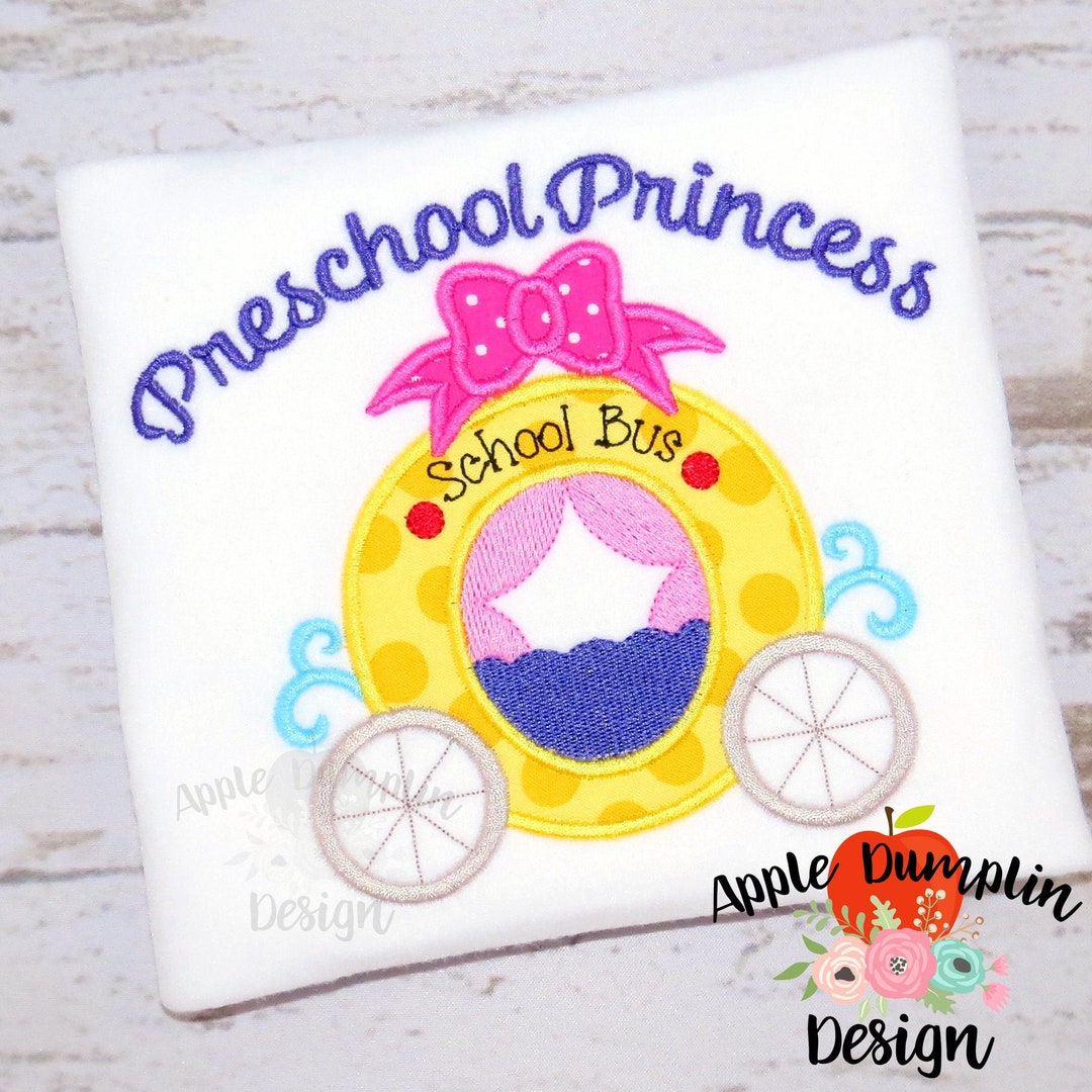 Preschool Princess Carriage Applique Design, Machine Embroidery Design ...