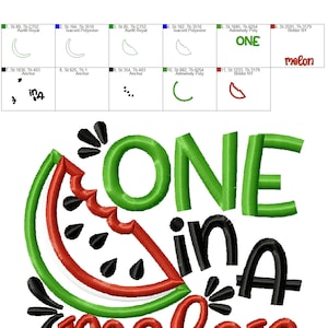 One in a Melon, Applique Design, Instant Download, 4x4, 5x5, 6x6, 7x7 ...