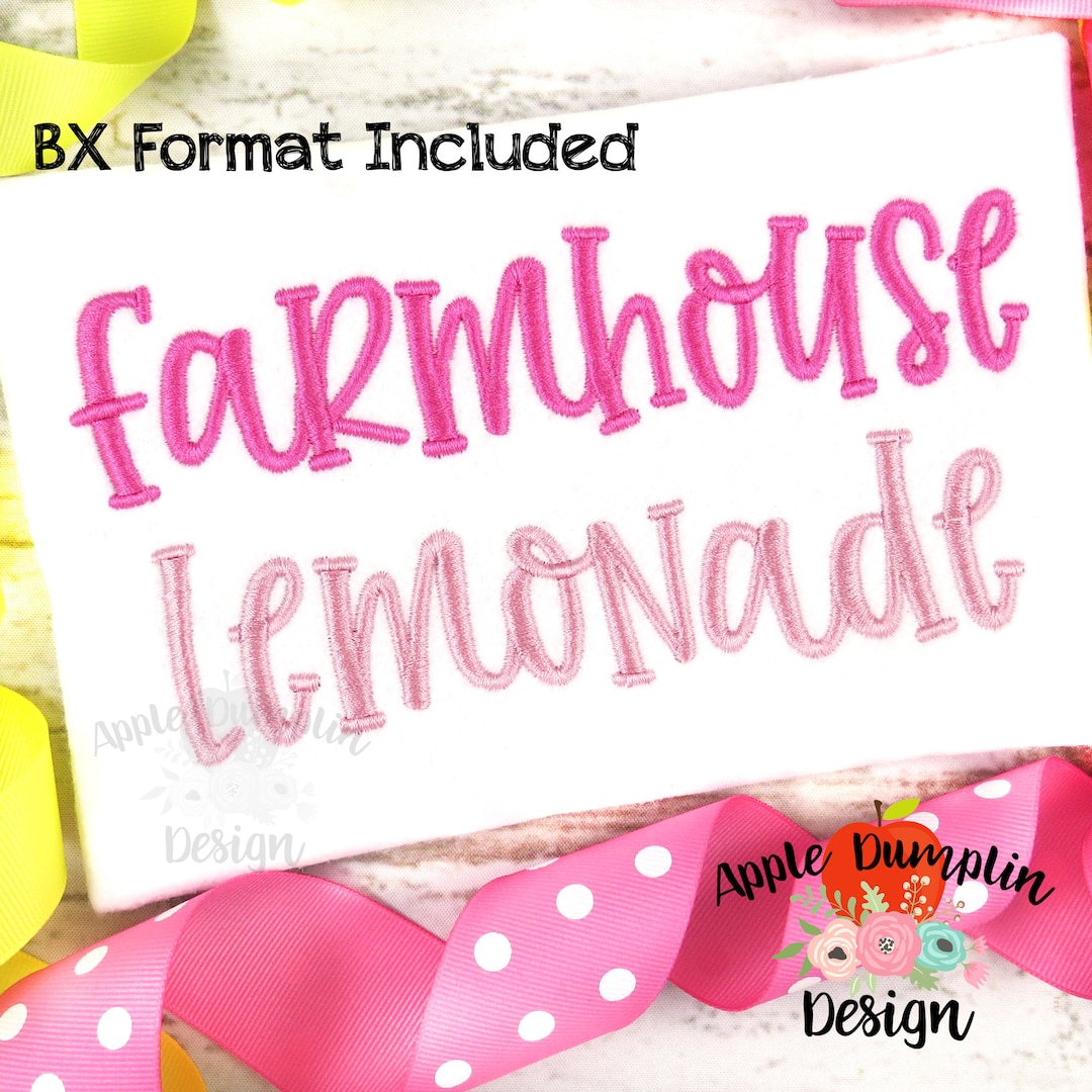 Farmhouse Lemonade, Complete Alphabet, Embroidery Font, BX Included, 0. ...