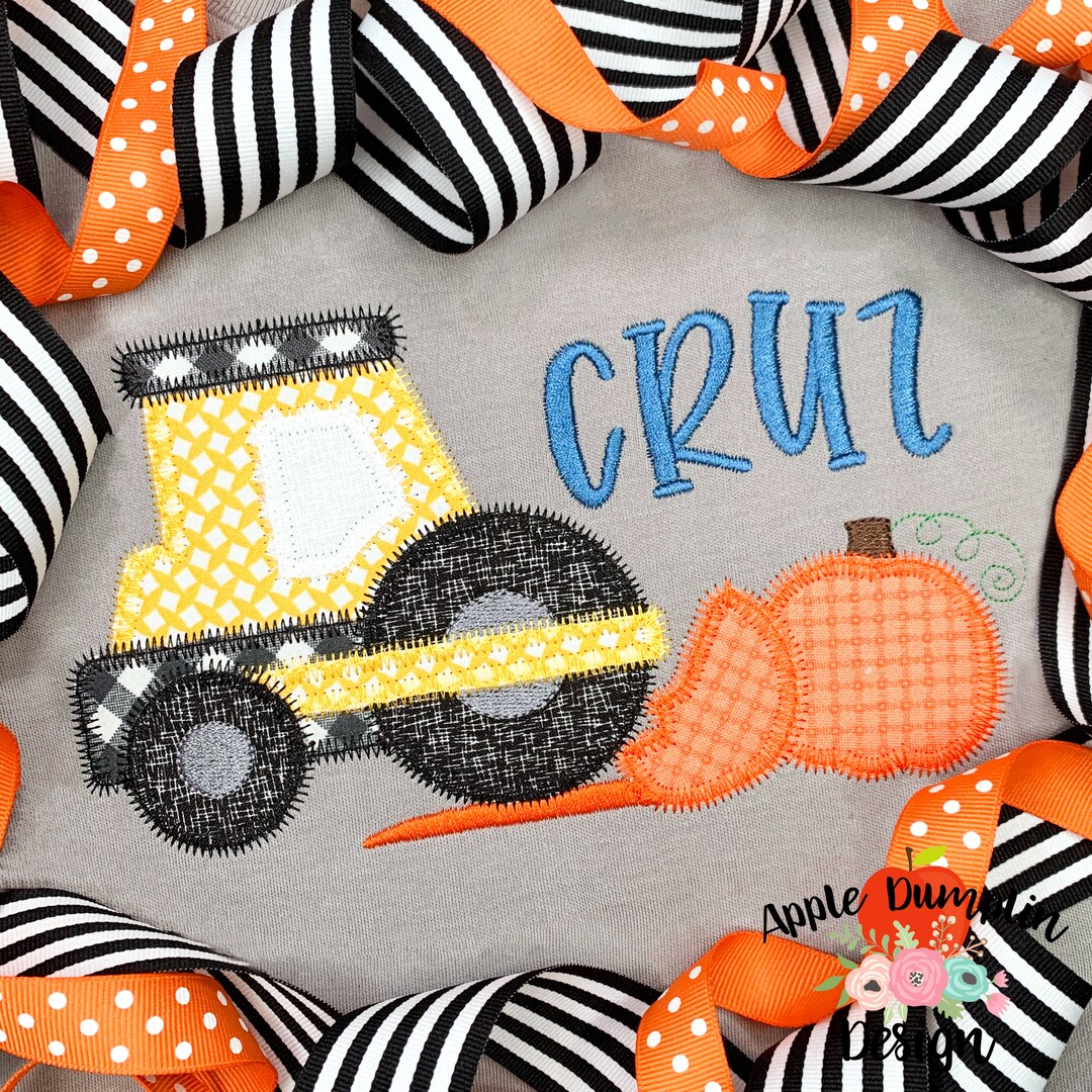 Road Roller, Pumpkin, Zigzag, Applique Design, Machine Embroidery ...