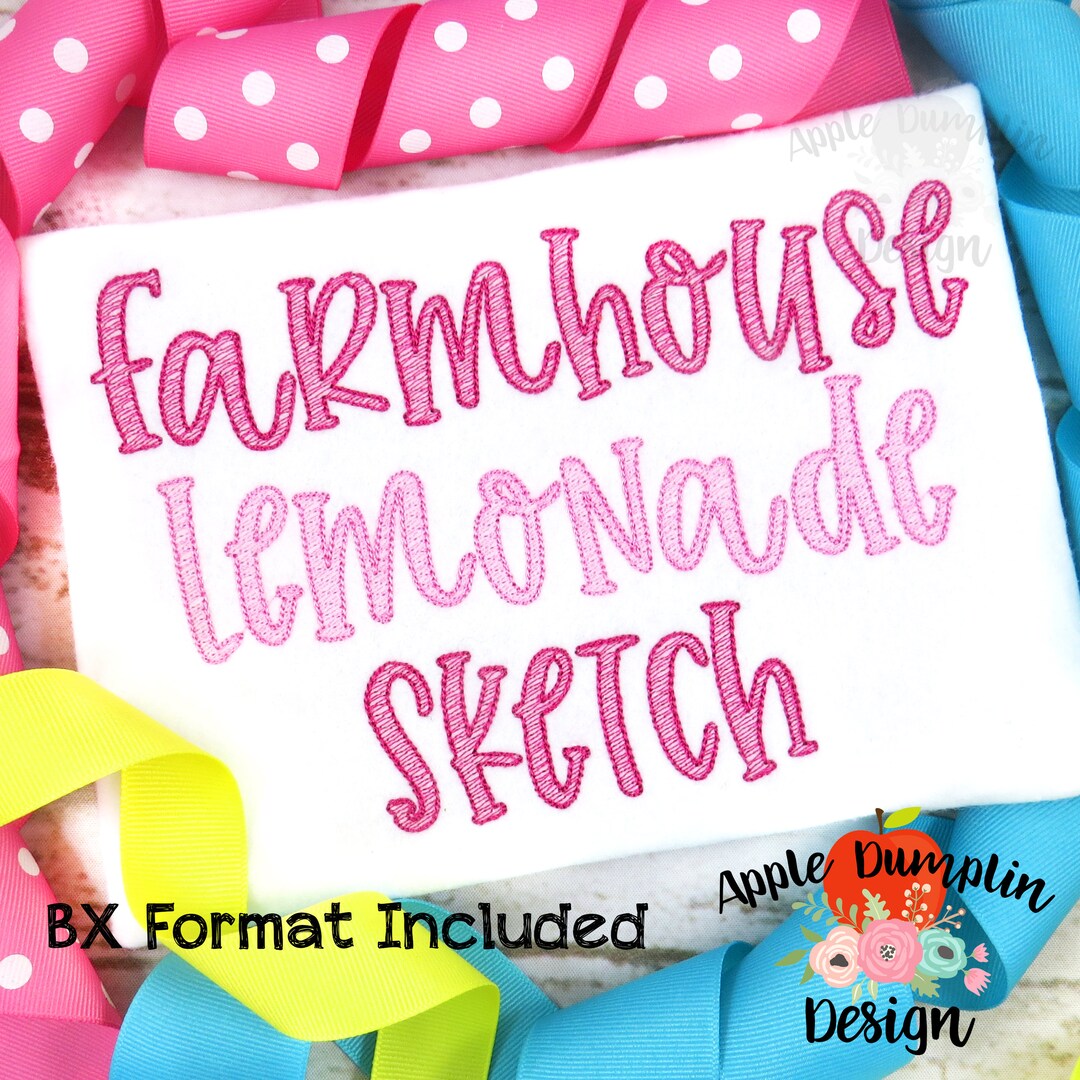 Farmhouse Lemonade SKETCH, Complete Alphabet, Embroidery Font, BX ...