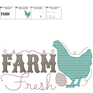 Farm Fresh, Machine Embroidery Design, Instant Download, 5x5, 6x6, 7x7 ...