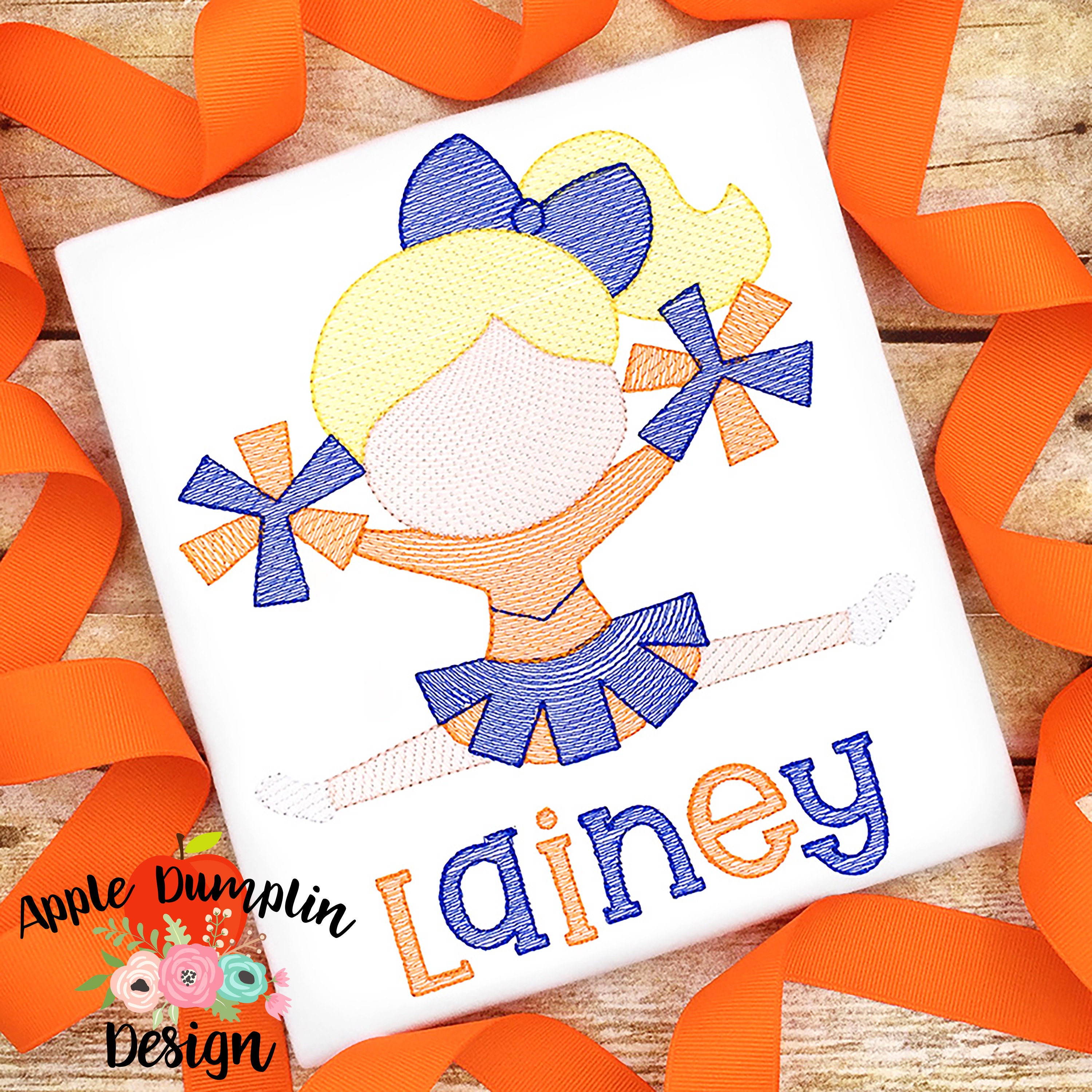 Cheerleader, Sketch, Embroidery Design, Machine Embroidery Design ...