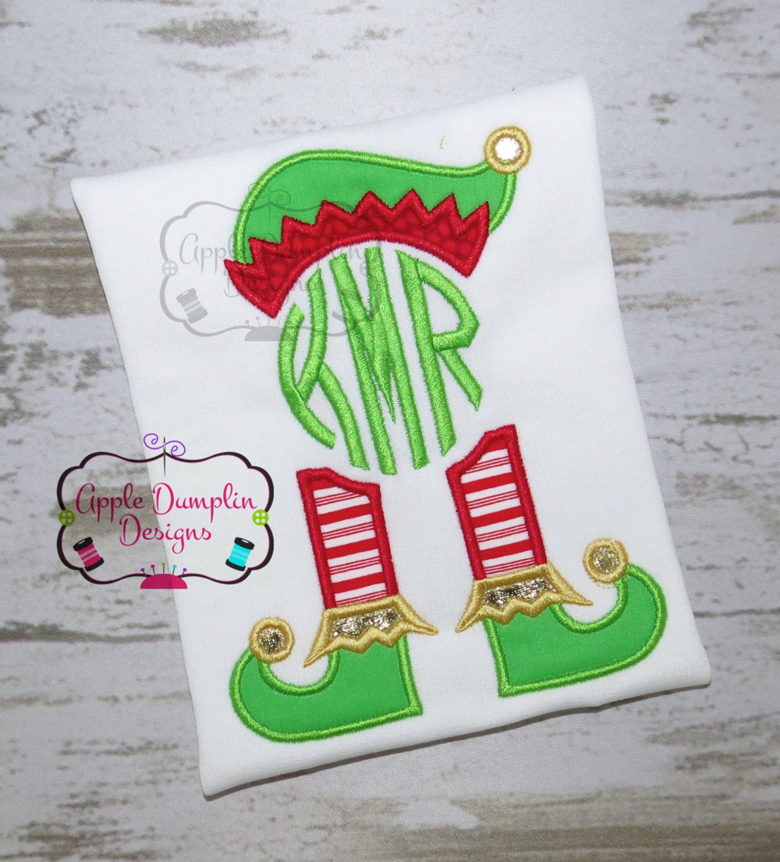 Elf Monogram Frame Applique Design Machine Embroidery | Etsy