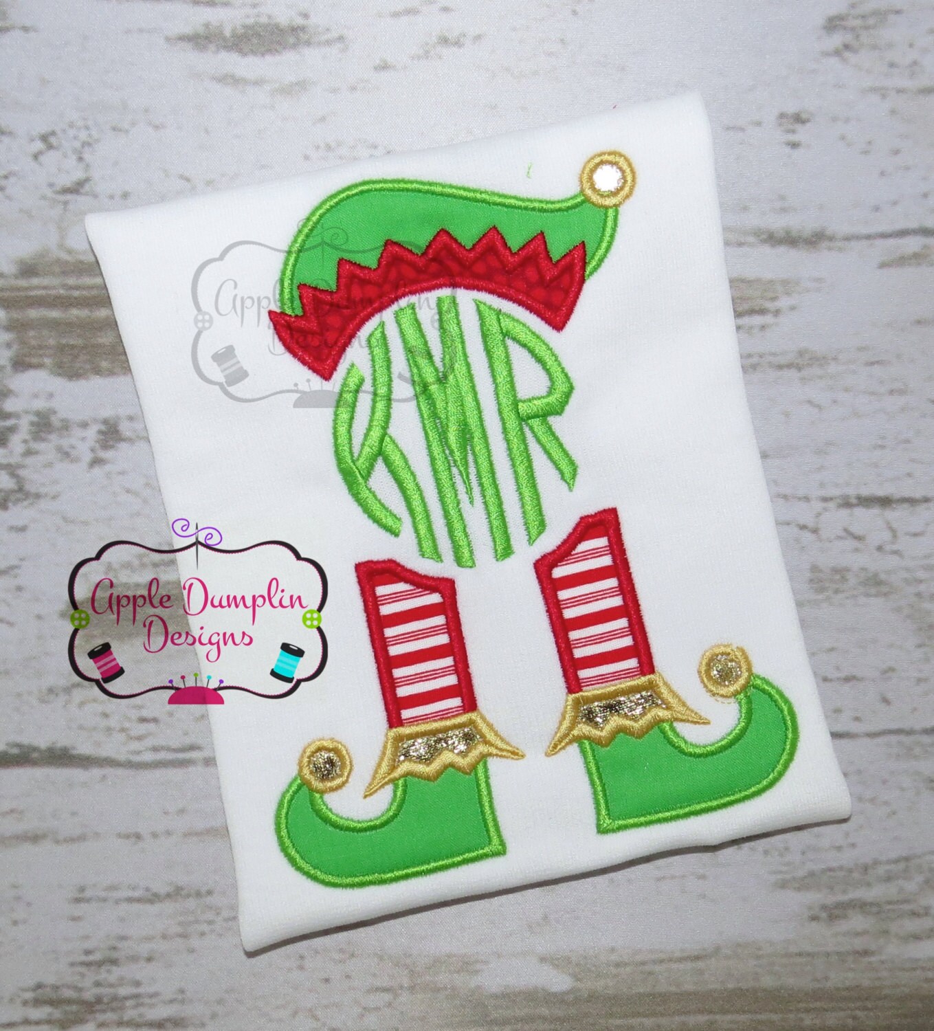 Elf Monogram Frame Applique Design Machine Embroidery | Etsy