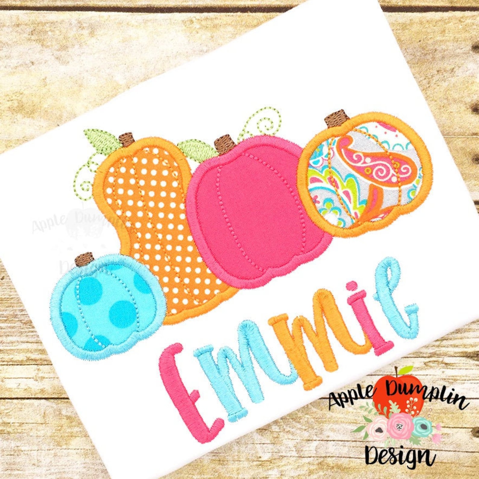 Pumpkin Patch, Applique Design, Embroidery Design, Fall Applique ...