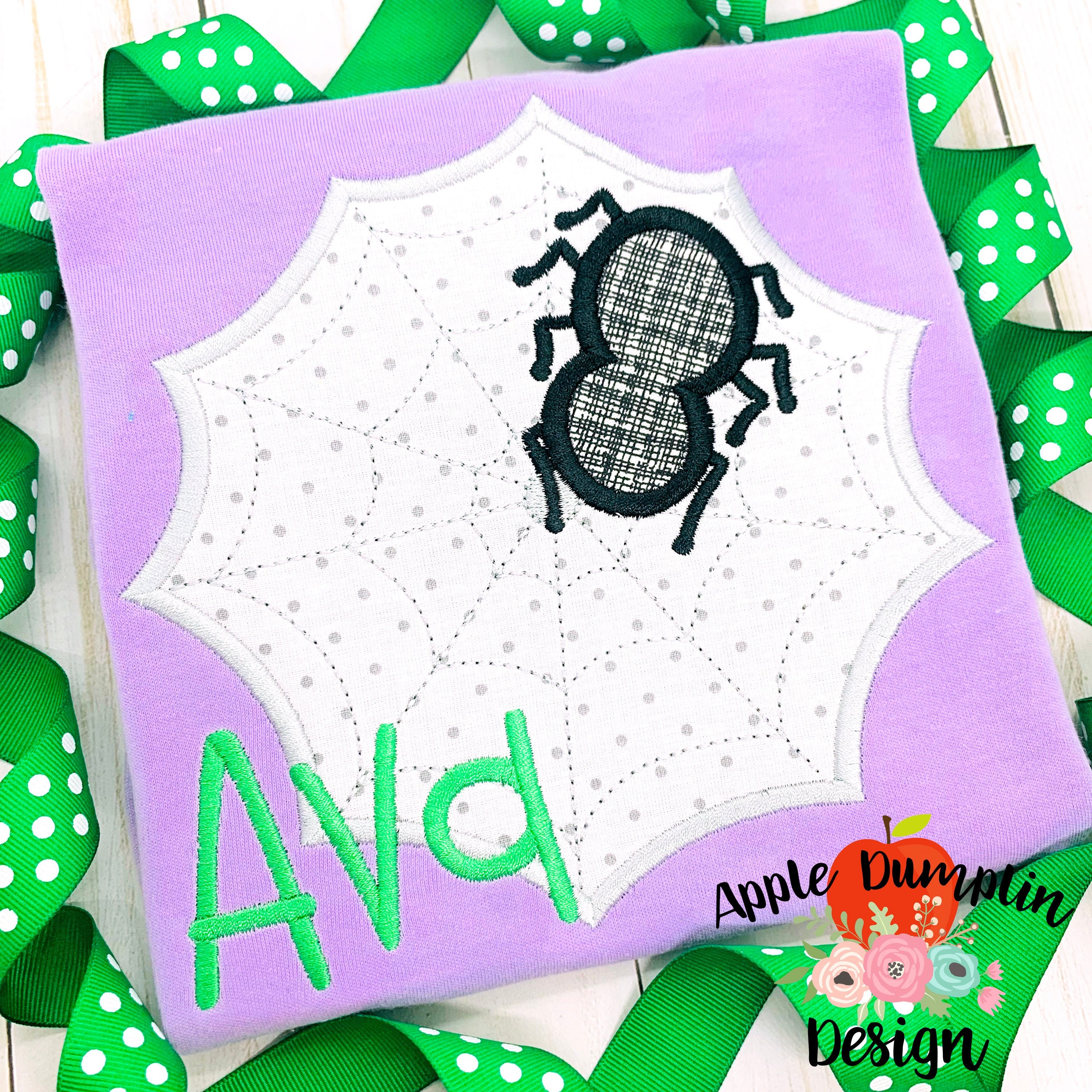 Spider and Web, Satin, Applique Design, Embroidery Design, Halloween ...