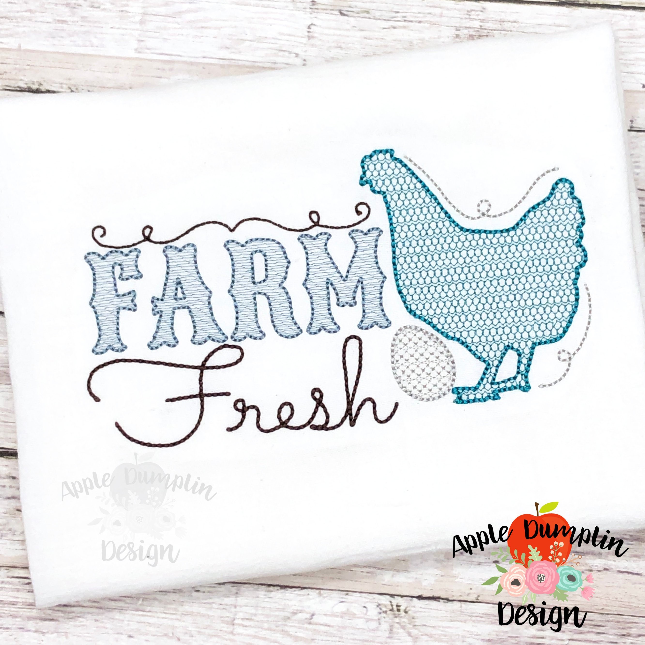 Farm Fresh Machine Embroidery Design Instant Download 5x5 - Etsy