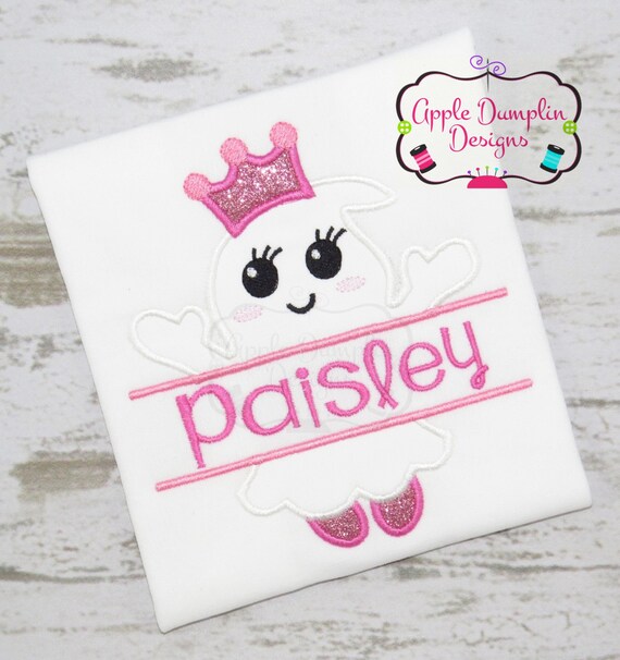 Halloween Ghost With Crown Split Applique Machine Embroidery | Etsy