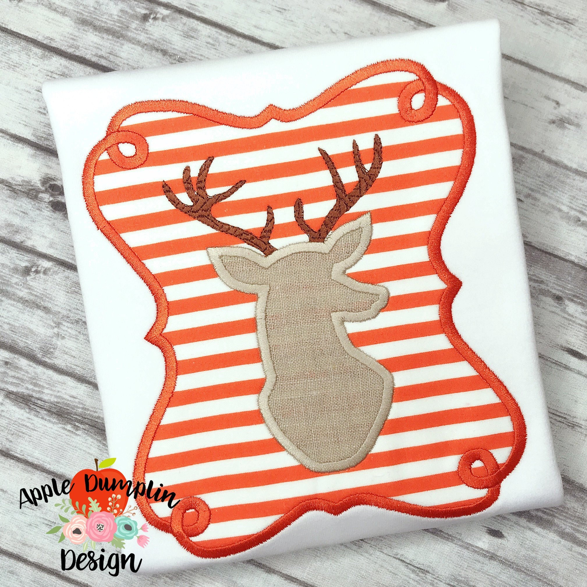 Deer Silhouette Frame Applique Machine Embroidery Design - Etsy