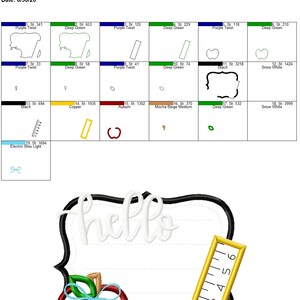 Hello Chalkboard, Satin, Applique Design, Embroidery Design, Back to ...