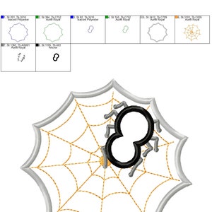 Spider and Web, Satin, Applique Design, Embroidery Design, Halloween ...