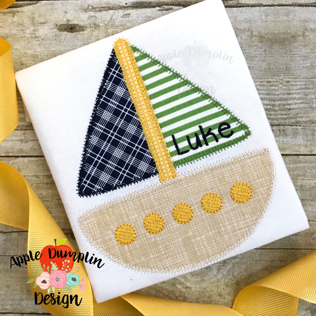 Sailboat, Zigzag, Applique Design, Beach Applique, Vacation Applique ...