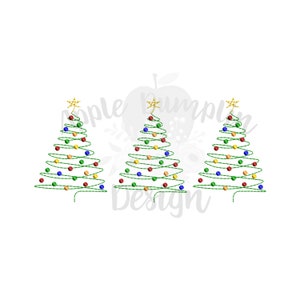 Christmas Tree Trio, Embroidery Design, Christmas Tree, Holiday ...