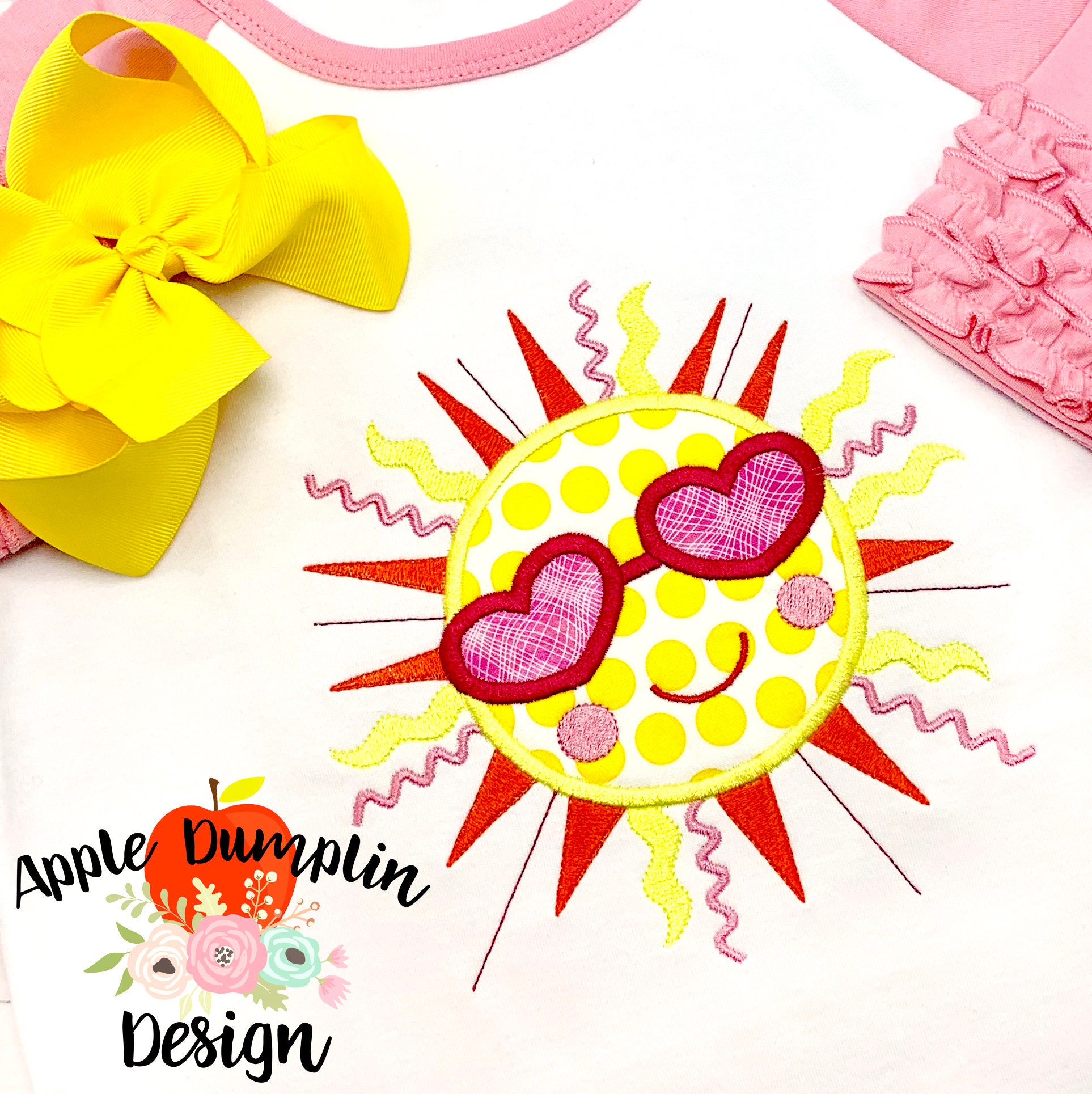 Summer Sun Applique Design Machine Embroidery Design - Etsy