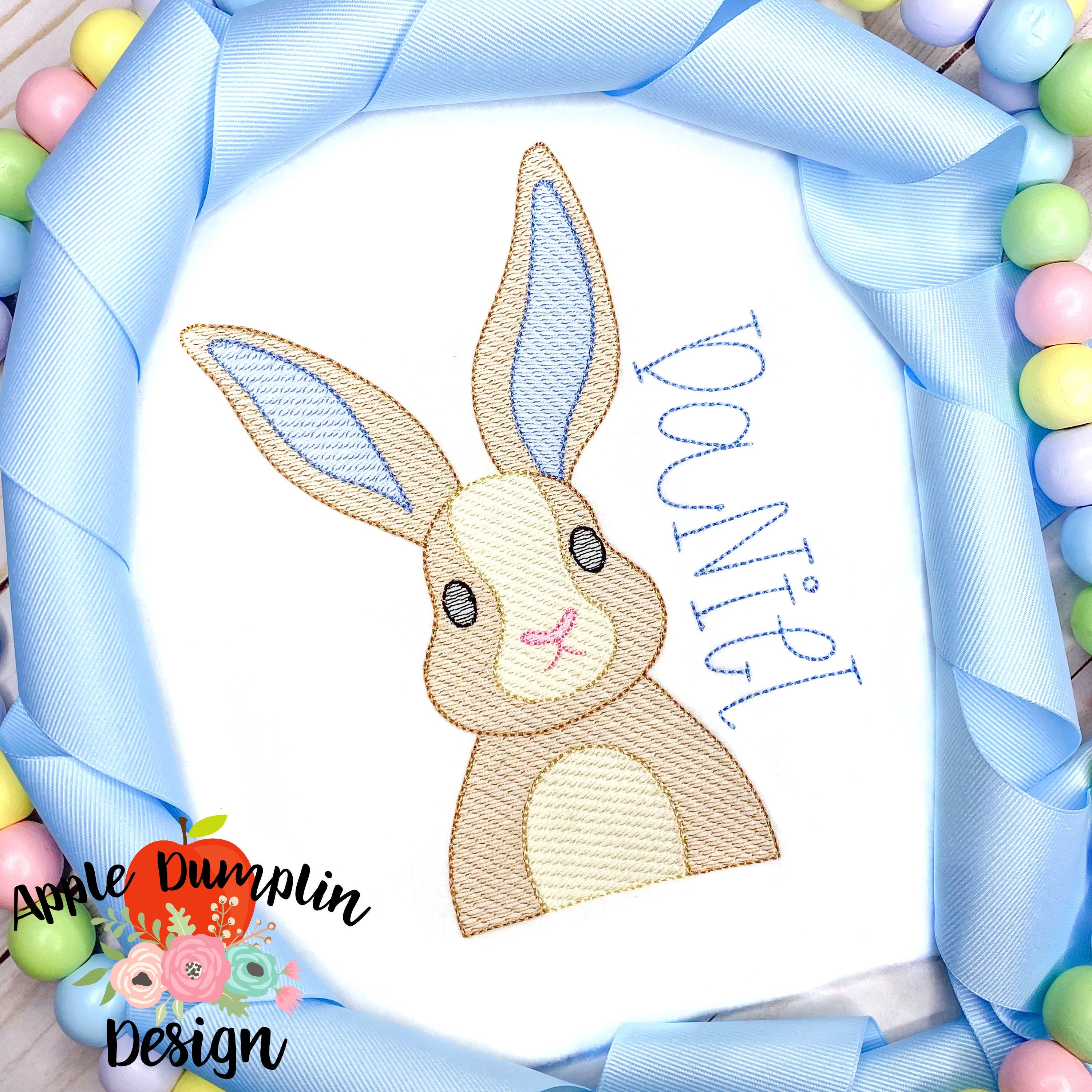 Bunny Sketch Embroidery Machine Embroidery Easter Bunny | Etsy