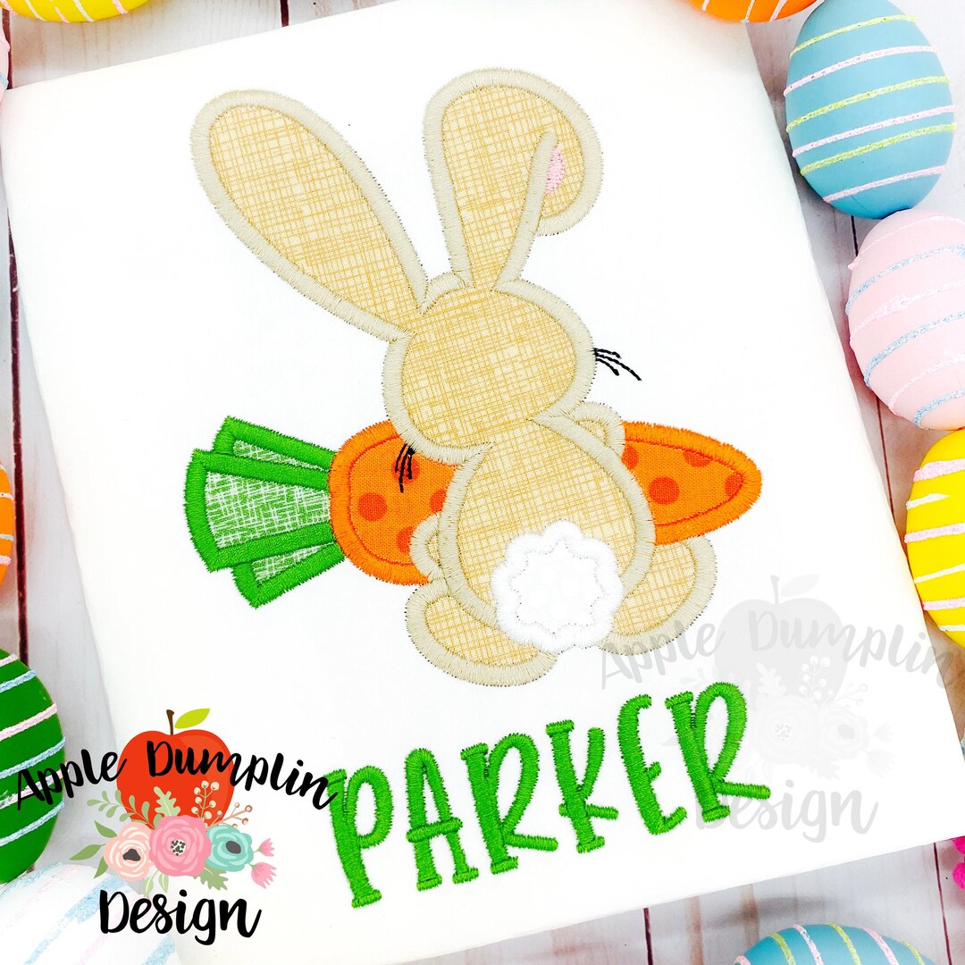 Bunny Backside, Satin Stitch, Applique Design, Machine Embroidery, Instant Download, Easter ...