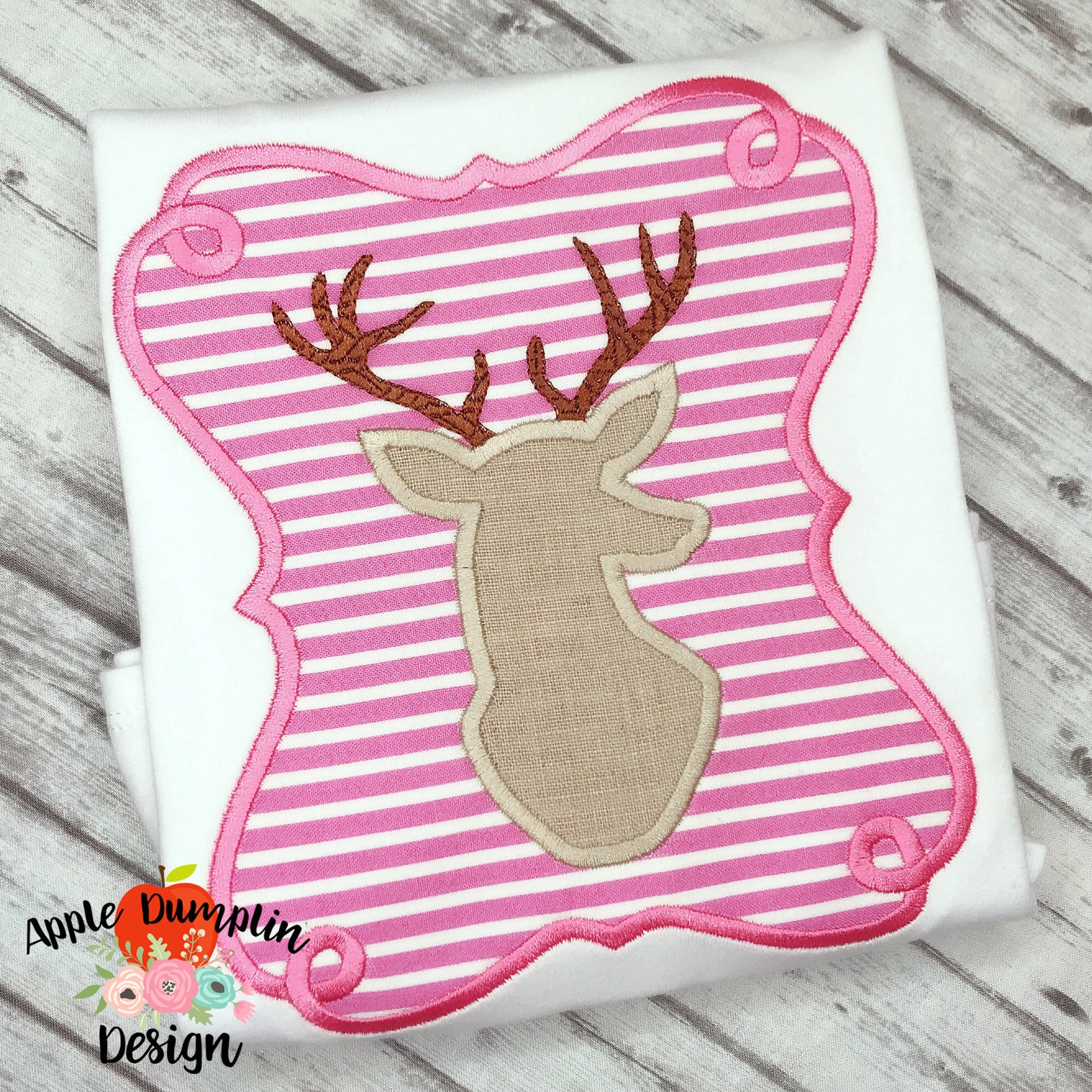 Deer Silhouette Frame Applique Machine Embroidery Design - Etsy