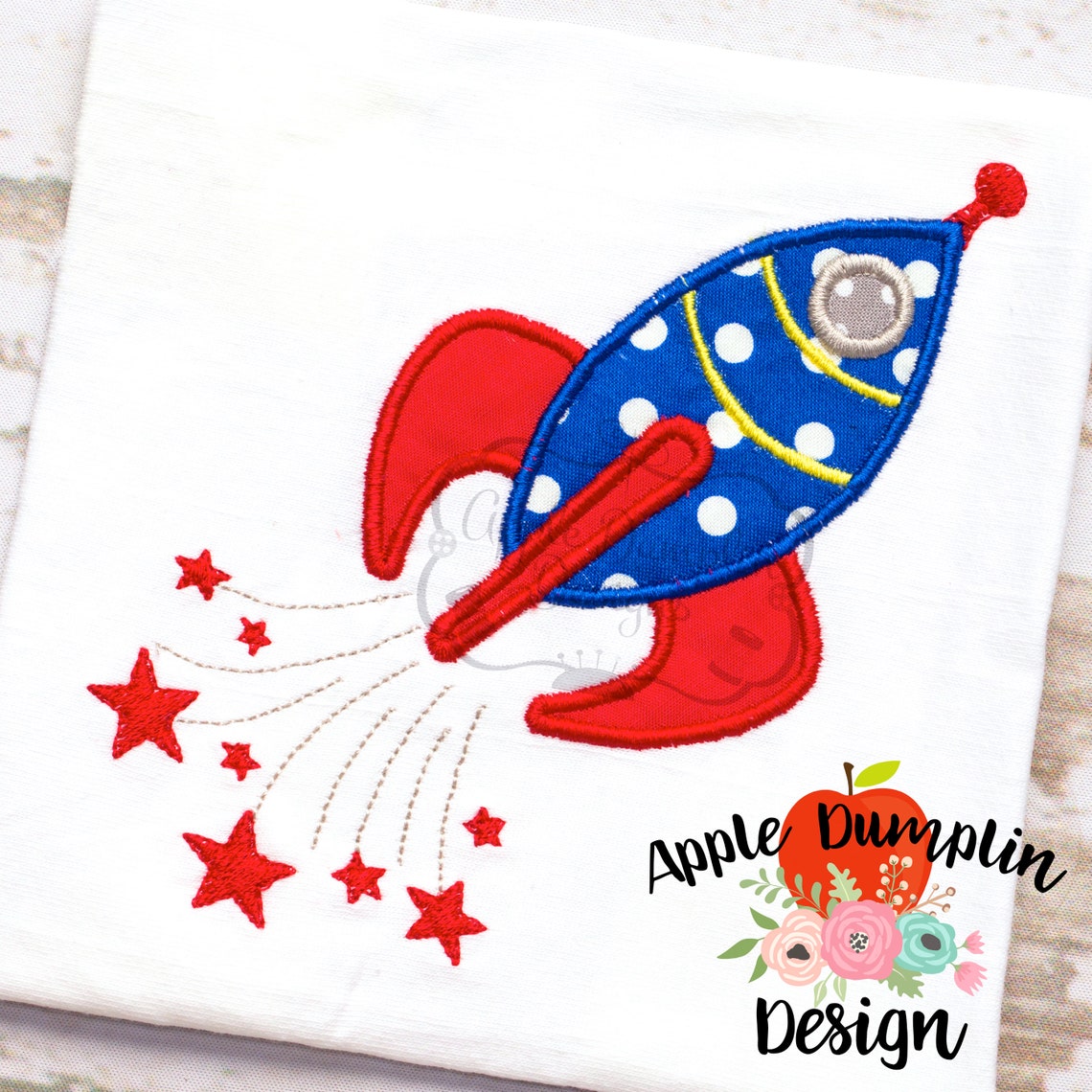 Rocket With Stars, Applique Design, Machine Embroidery, Boy Applique ...