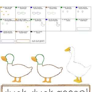 Duck Duck Goose, Bean Stitch, Applique Design, Machine Embroidery ...