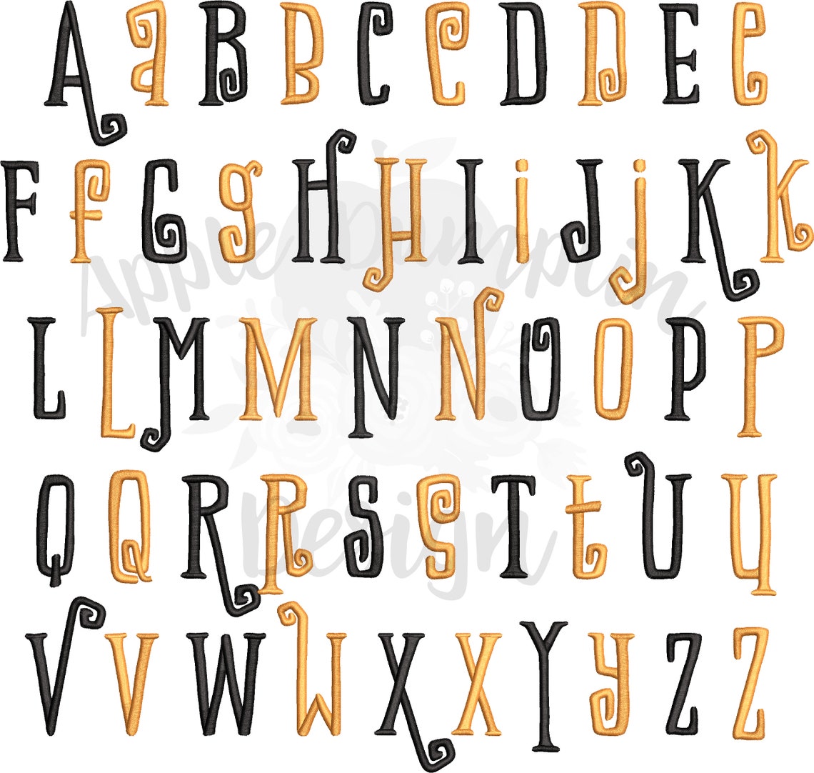 Monster Mash Complete Alphabet Embroidery Font BX Included | Etsy