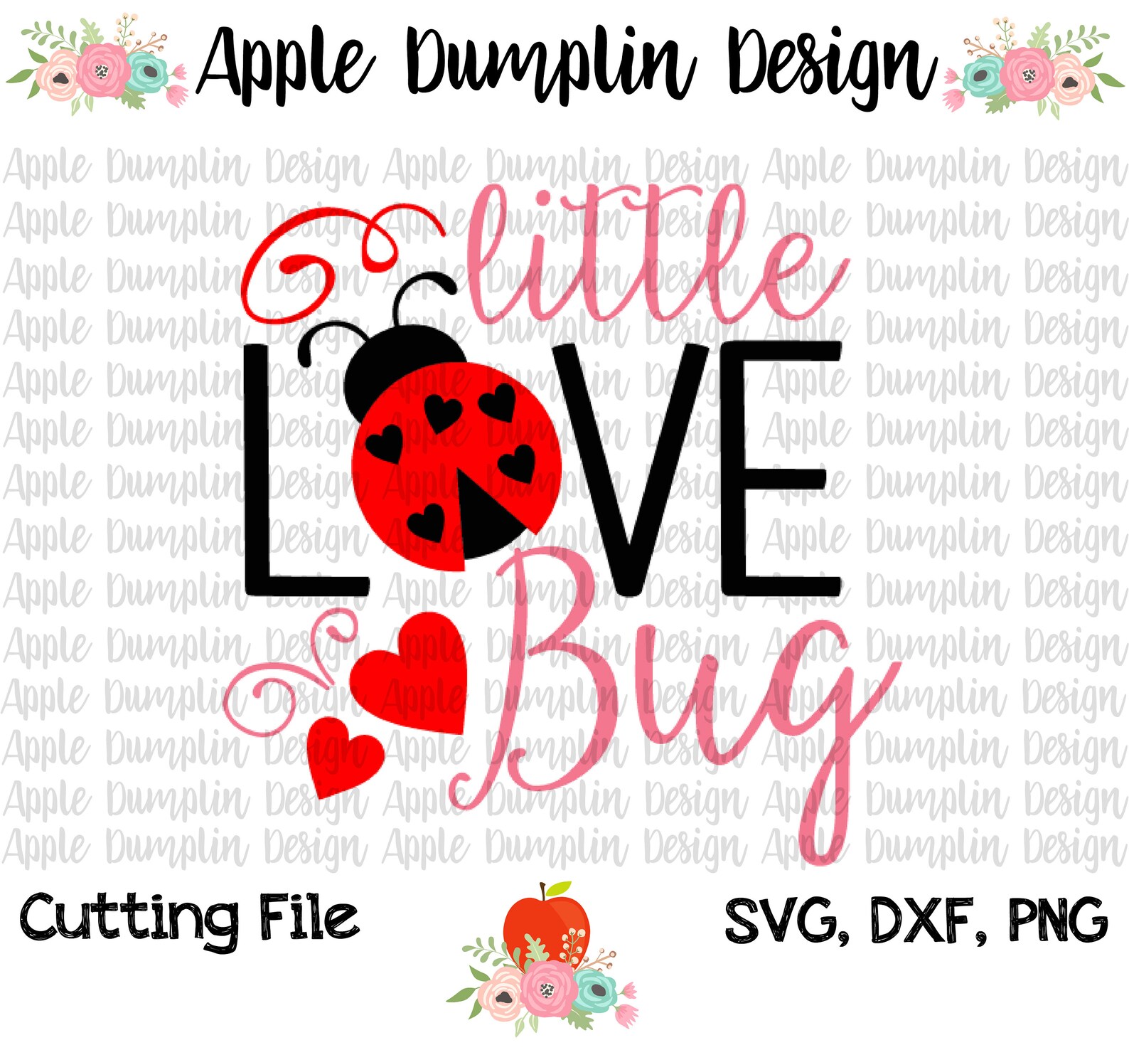 Little Love Bug, Cutting File, SVG, DXF, PNG, Vector File, Silhouette ...