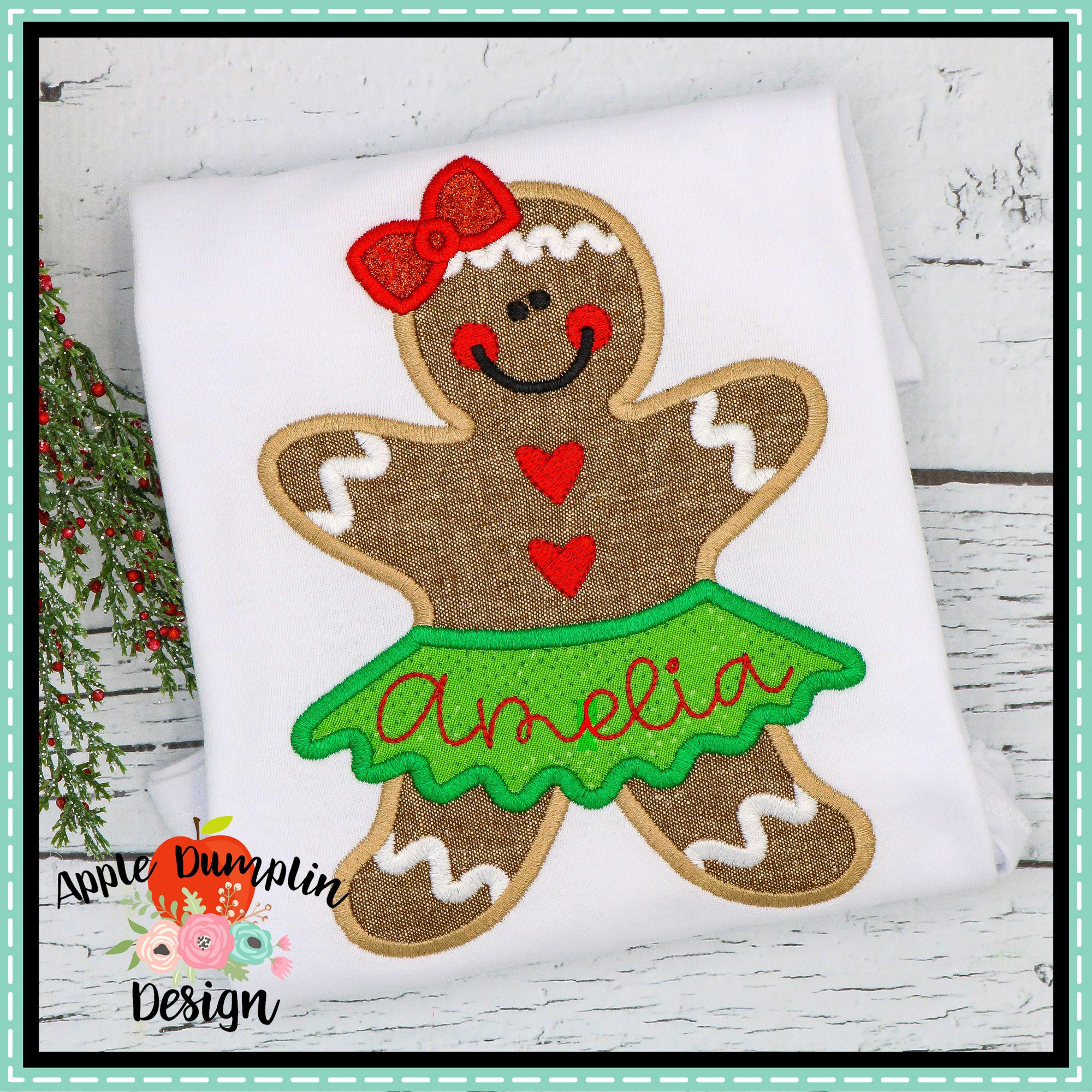 Gingerbread Girl Applique Machine Embroidery Design Girl | Etsy