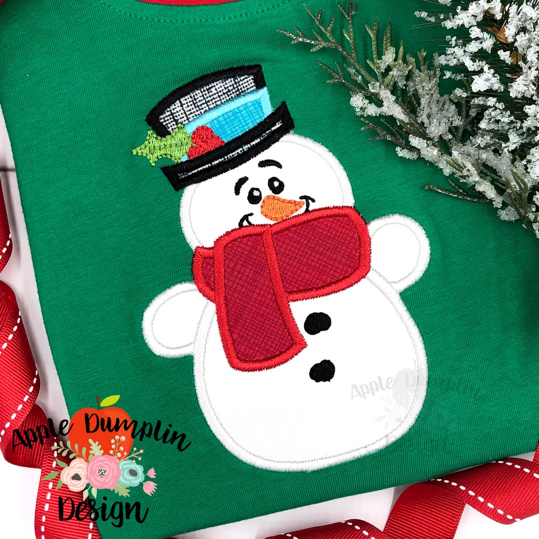Snowman, Applique Design, Embroidery Design, Christmas Applique, Boy ...