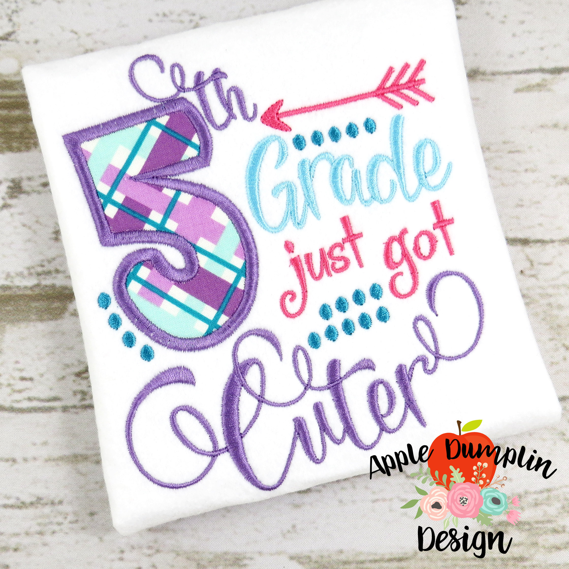 Exclusive 5th Grade Just Got Cuter Applique Machine | Etsy