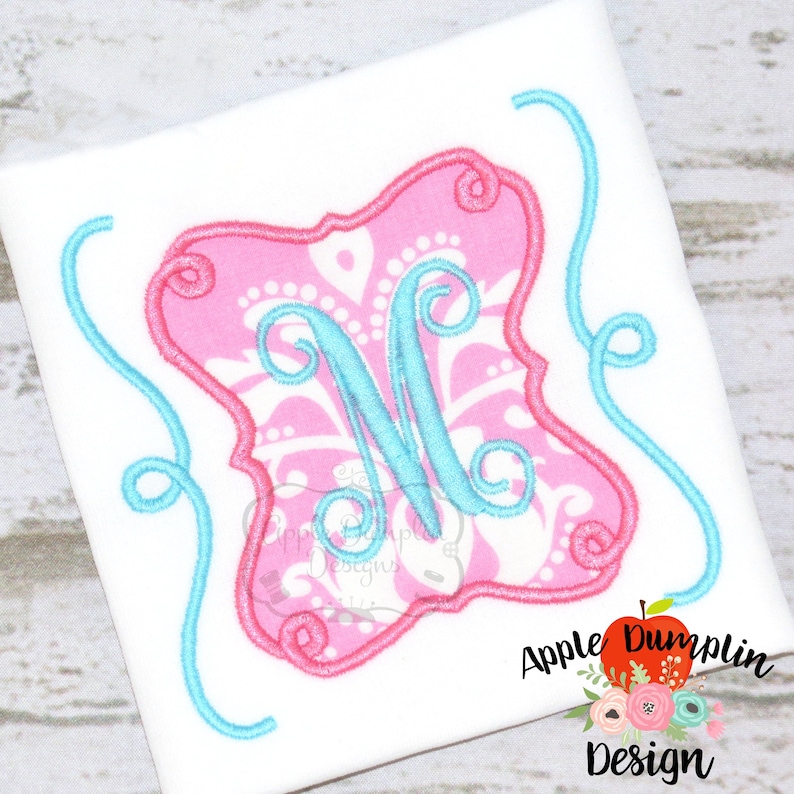 Curvy Frame Applique Design Machine Embroidery Design - Etsy