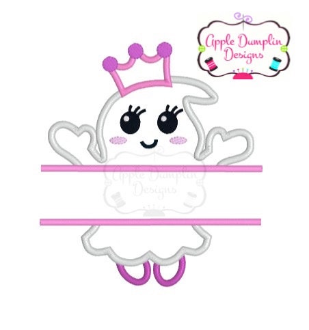 Halloween Ghost With Crown Split Applique Machine Embroidery | Etsy