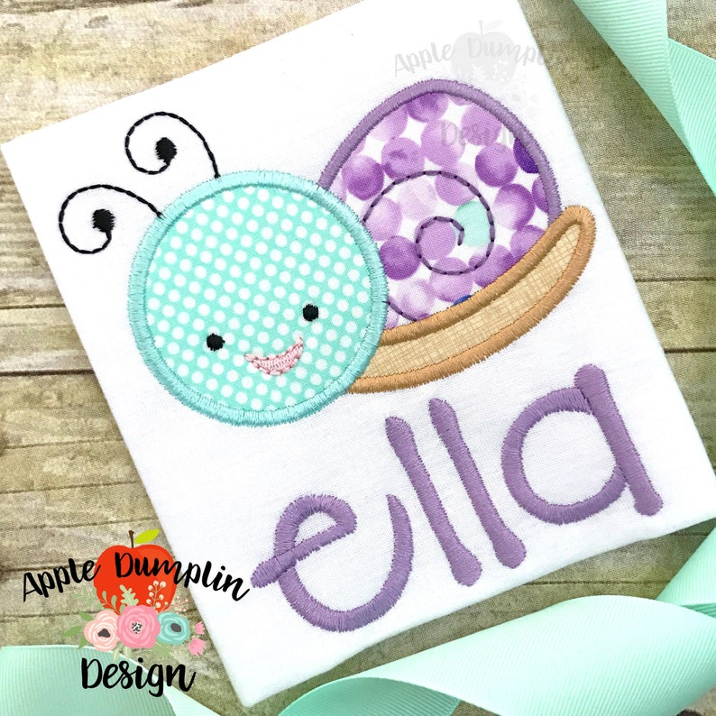 Snail Applique Design Instant Download Insect Applique Bug - Etsy