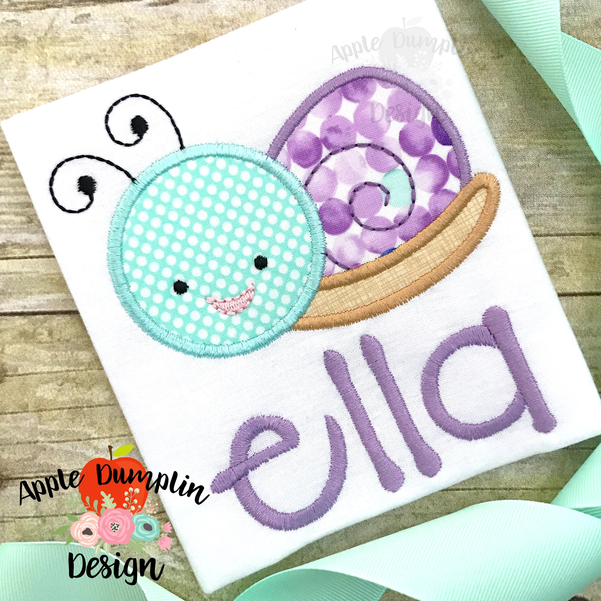 Snail Applique Design Instant Download Insect Applique Bug - Etsy