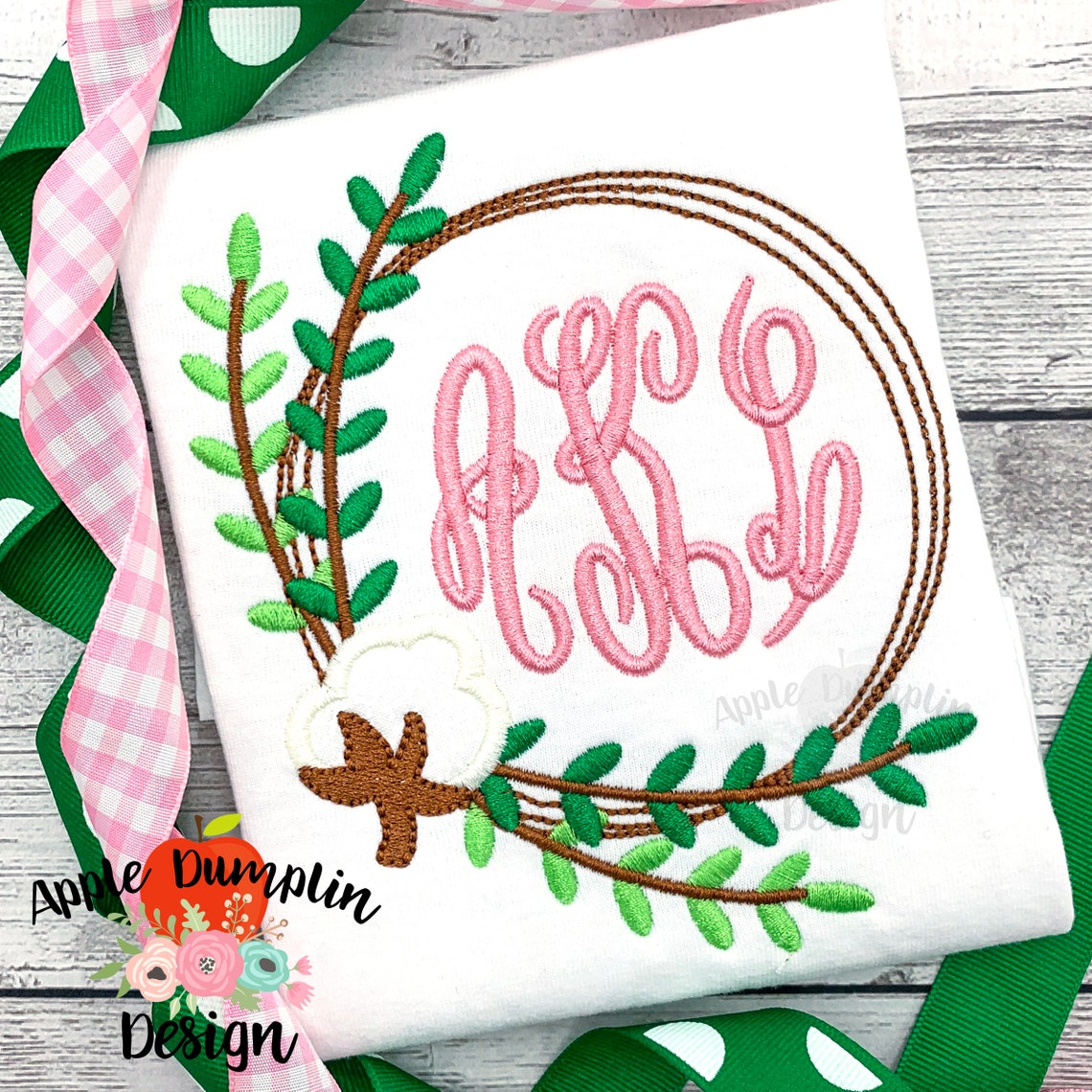 Cotton Boll Frame, Applique Design, Embroidery Design, Farmhouse ...