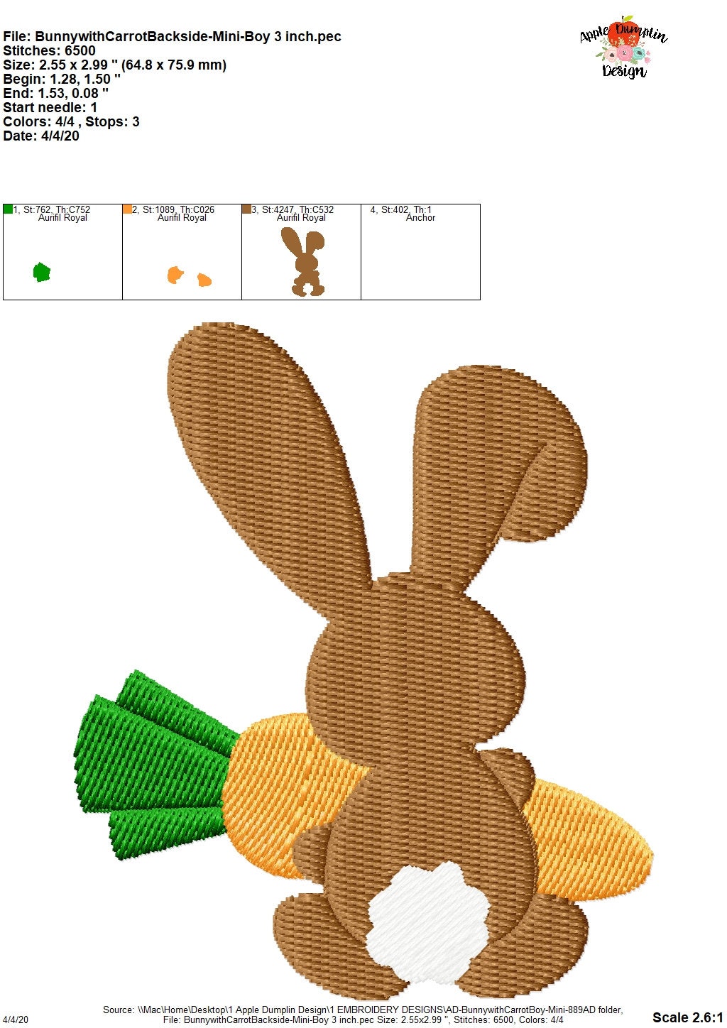 Bunny Backside, Mini, Machine Embroidery, Instant Download, Easter ...