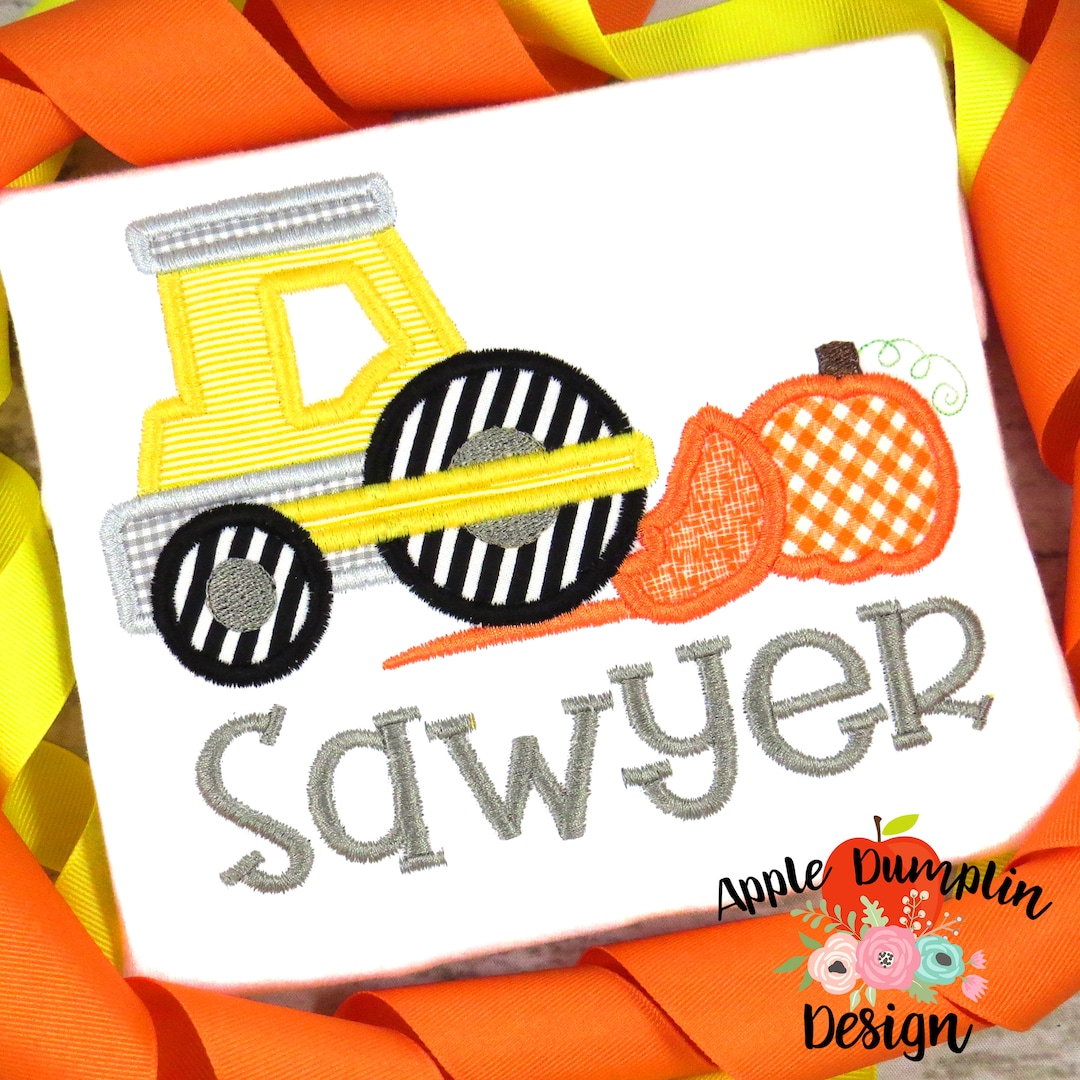 Road Roller, Pumpkin, Satin Applique Design, Machine Embroidery ...