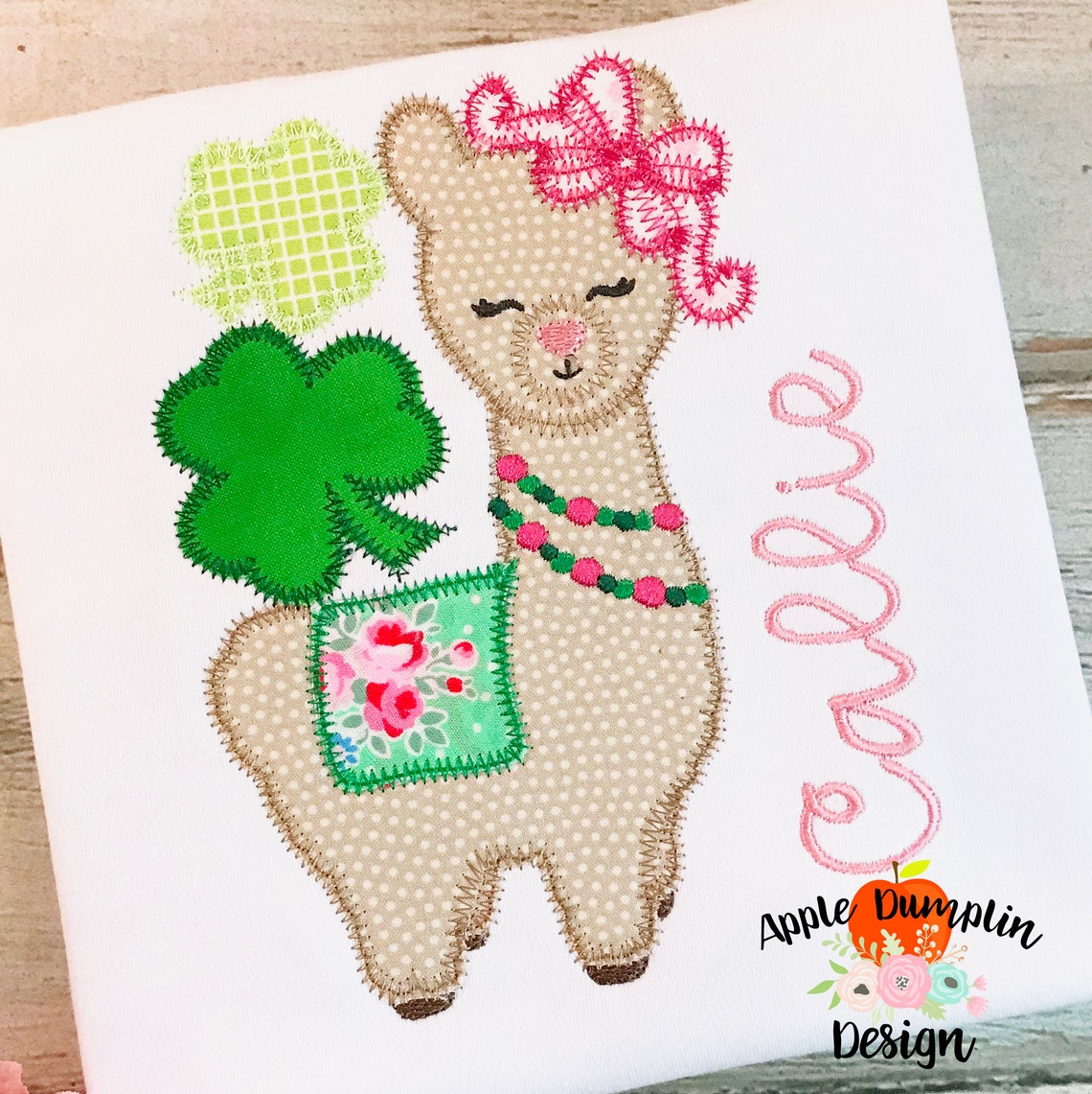St Patricks Day Llama Zigzag Applique Design Machine - Etsy