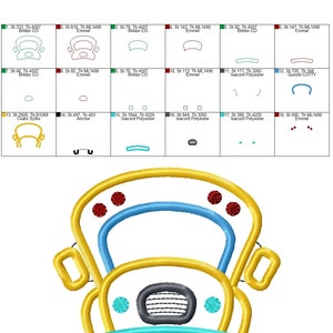 School Bus, Applique Design, Machine Embroidery, Instant Download ...