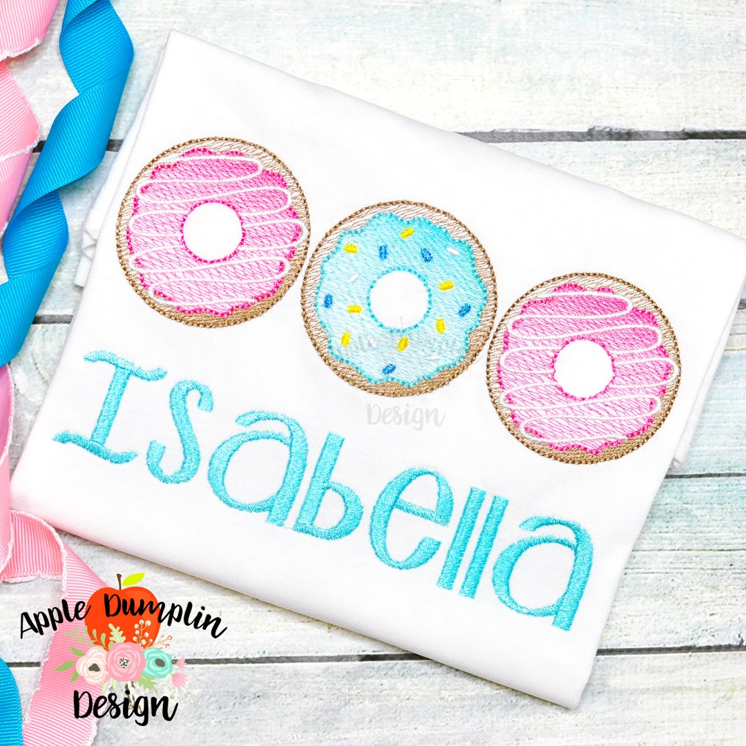 Donut Trio, Sketch Embroidery Design, Instant Download, Donut Birthday ...