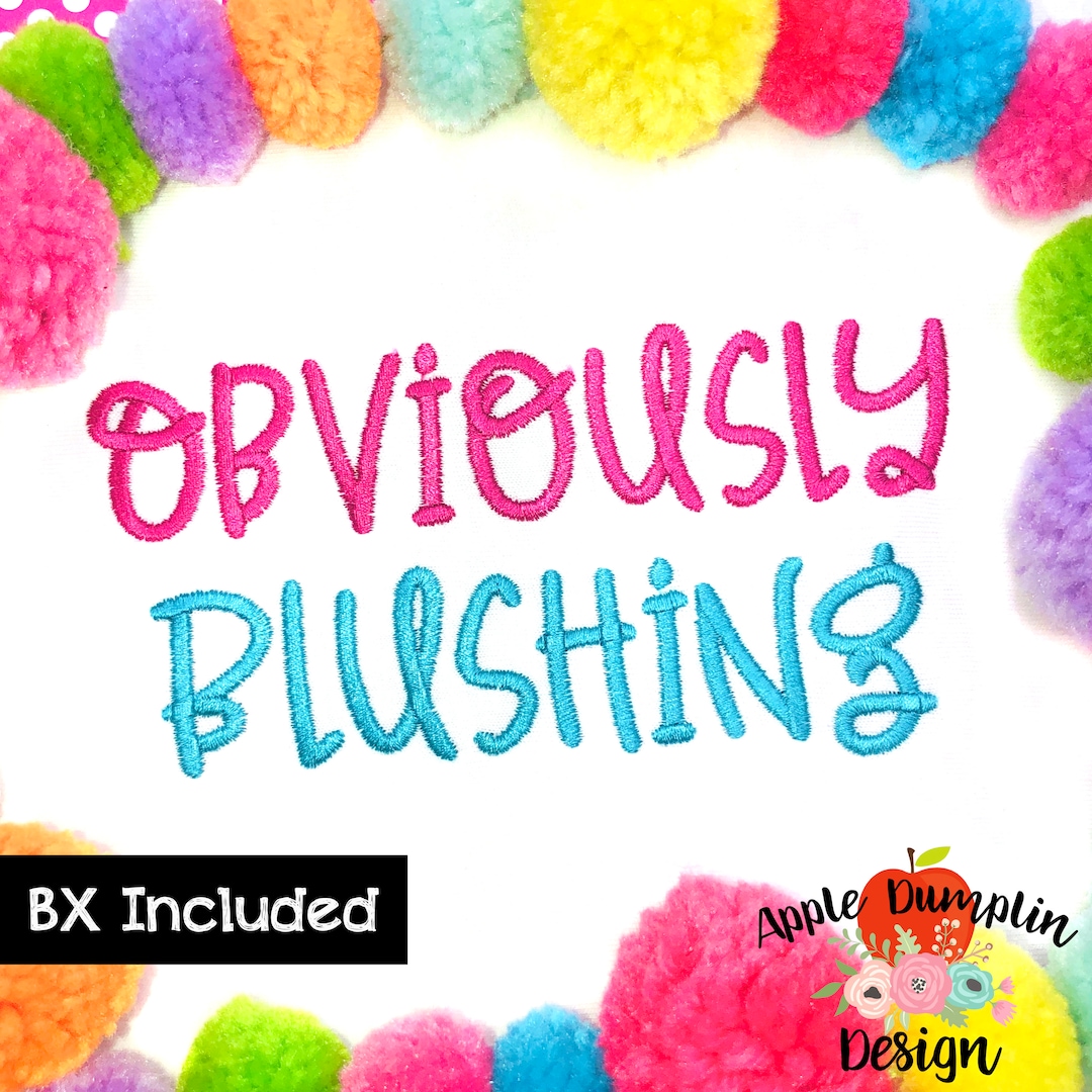 Obviously Blushing, Complete Alphabet, Satin, Embroidery Font, 10 SIZES ...