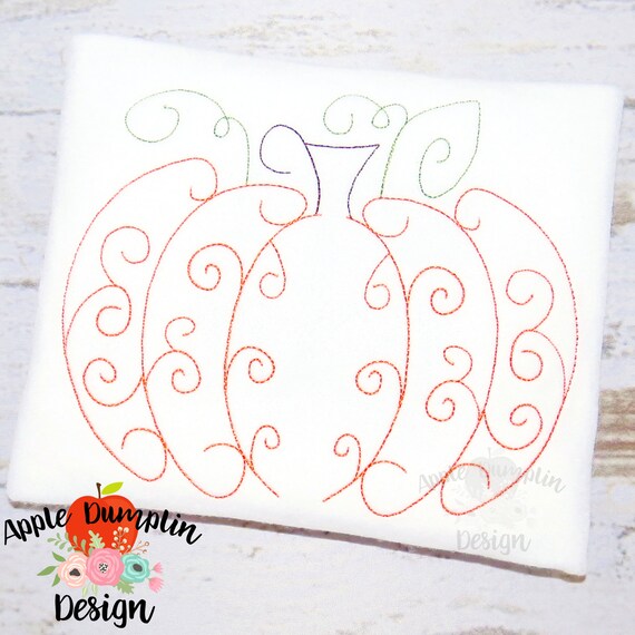Pumpkin Bean Stitch Embroidery Design Machine Embroidery - Etsy