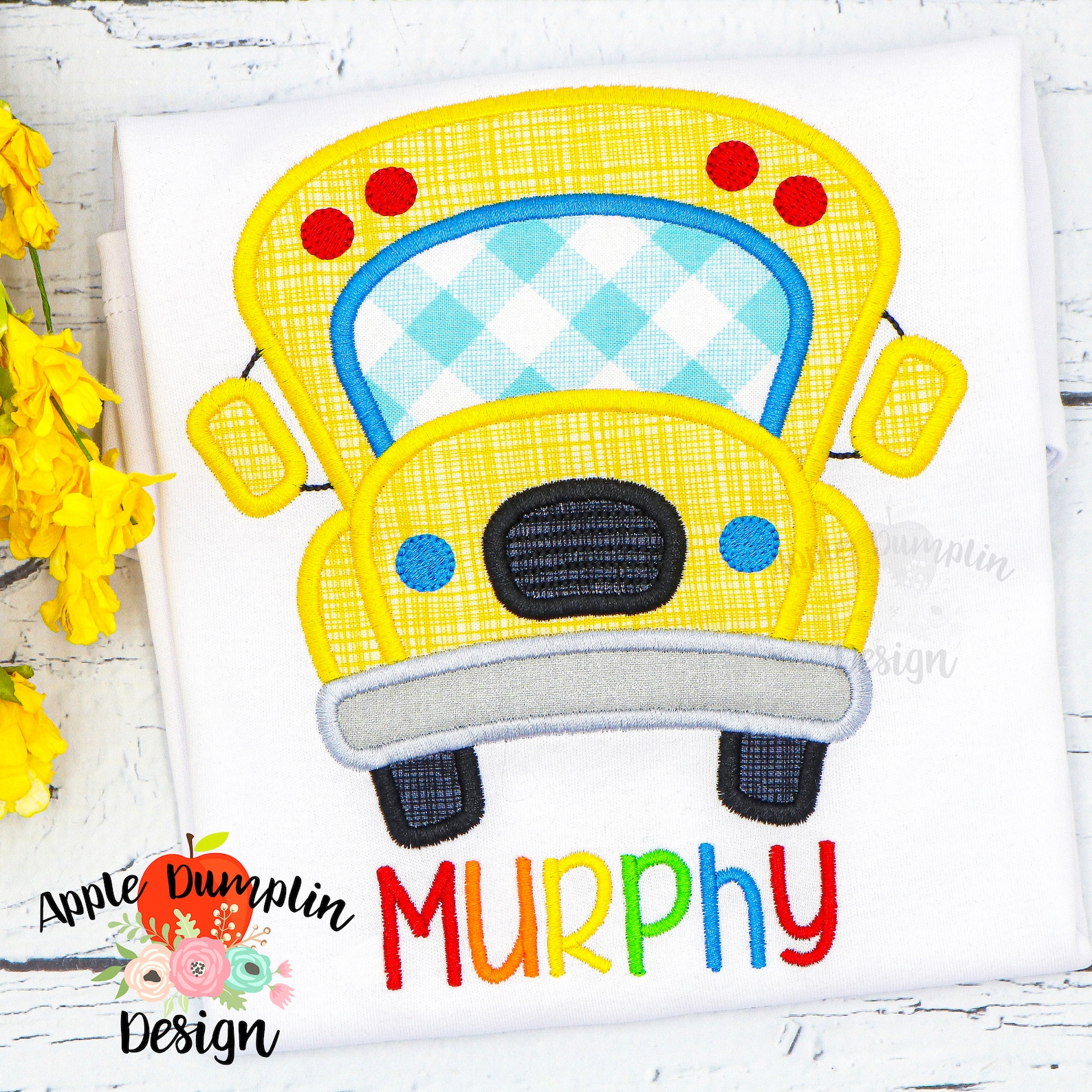 School Bus, Applique Design, Machine Embroidery, Instant Download ...