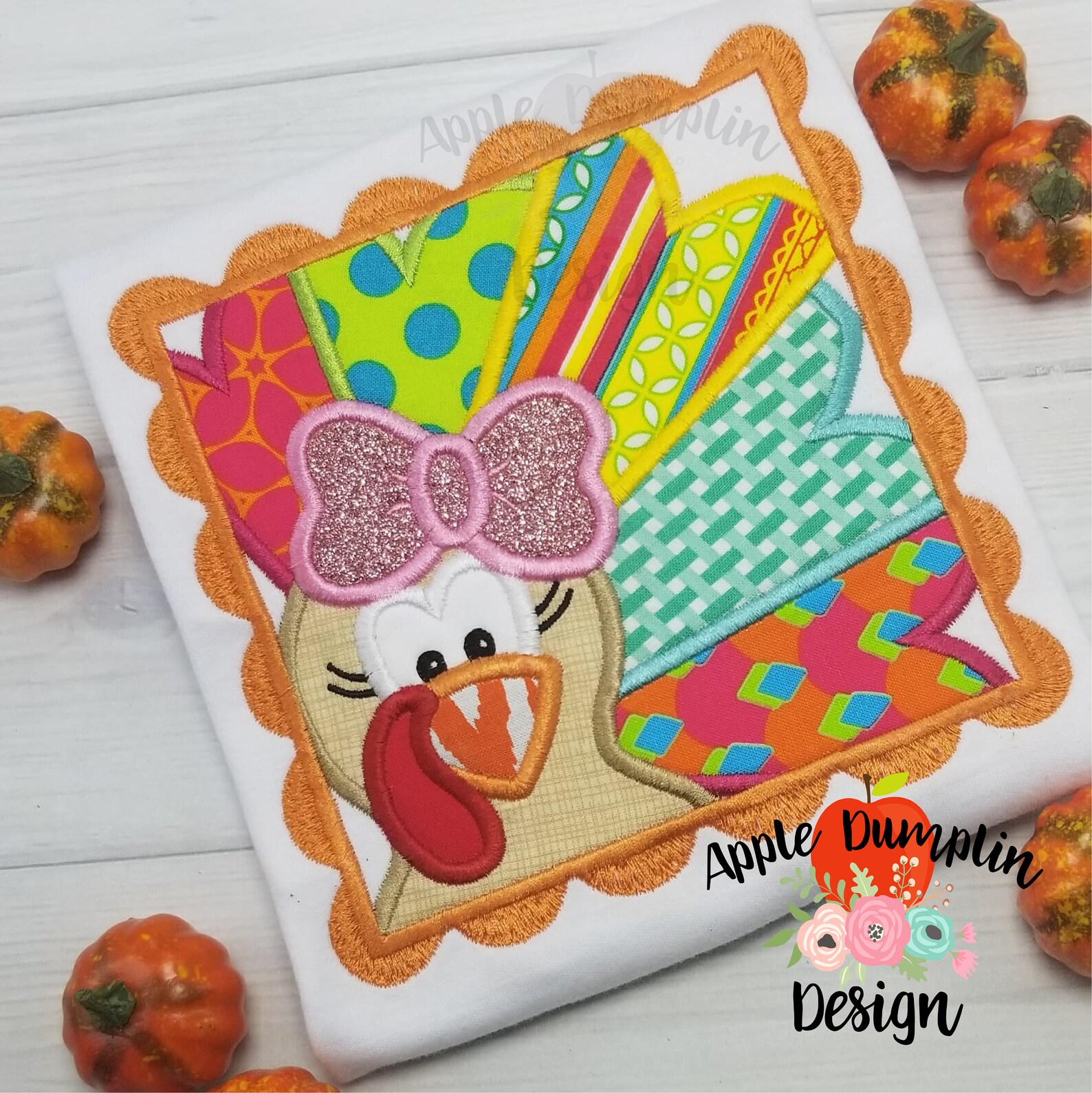 Turkey Set, Square Frame, Applique Design, Machine Embroidery, Fall ...